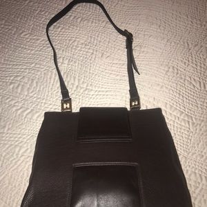 H by Halston | Bags | Halston Designer Brown Leather Crossbody Tote Bag ...